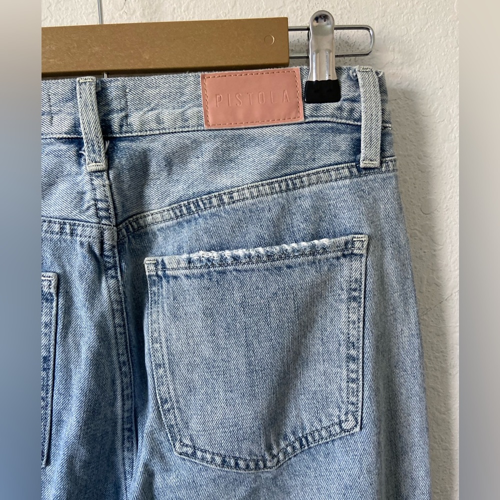 Pistola Distressed Bobbie High-Rise Wide Leg Jeans - Gem